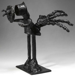 Bronze Sculpture; Miro (Joan), signed, Coq, Fanciful Rooster, 21 inch.