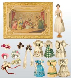 Paper Doll; French, School of Fashion, Front/Back Doll, 6 Gowns & 7 ...