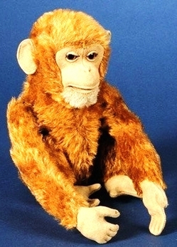 Stuffed Animal; Steiff, Somersaulting Chimpanzee, Ginger Mohair, Glass ...