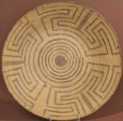 Basket; Pima/Tohono O'odham, Tray, Coiled, Concentric Circle & Maze ...