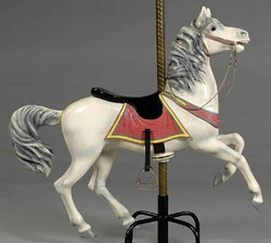 Carousel Horse; Dentzel, Prancer, Carved, Repaint.