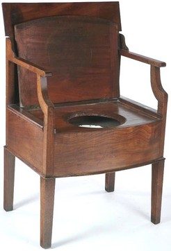 Furniture: Commode; George III, Mahogany, Bowfront, Lifting Shelves ...