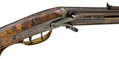 Rifle; Robbins (WE), Percussion, Over/Under Mule Ear, 32 Caliber.