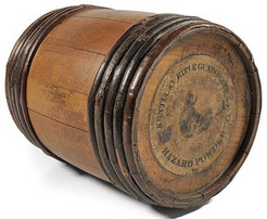 Powder Keg; Hazard Powder Co, Kentucky Rifle Gunpowder FFG, Wood Barrel ...