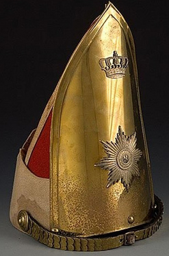 Head Gear; German, Miter, Imperial, Brass, Crown & Starburst.