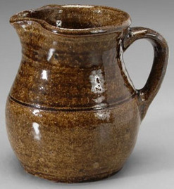 Meaders Pottery; Cheever, Pitcher, Alkaline Glaze, 6 inch.
