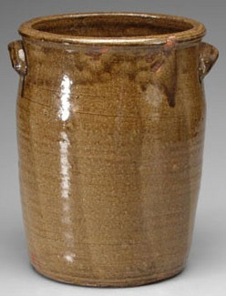 Meaders Pottery; Cheever, Flowerpot, Alkaline Glaze, 12 inch.