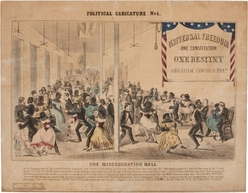 Cartoon; Political, Lincoln (Anti), The Miscegenation Ball, 1864, Color ...