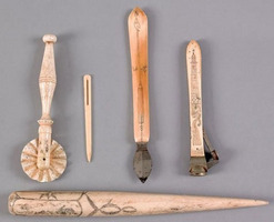 Hand Tools; Sailor, Awl Crimper Scalpel etc, Bone & Ivory, 5 Tools.