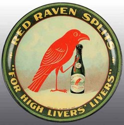 Tray-Tip; Red Raven Splits, For High Livers, Raven & Bottle, 4 inch.