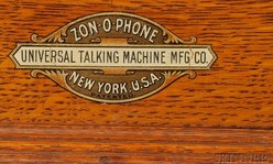 Phonograph; Universal Talking Machine Co, Zonophone, Concert, Brass Horn.