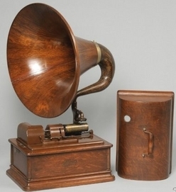Phonograph; Edison, Opera, Model A, Oak Case, Oak Music Master Horn.
