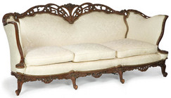 Furniture: Sofa; Victorian, Rococo Revival Style, Mahogany, Foliate ...