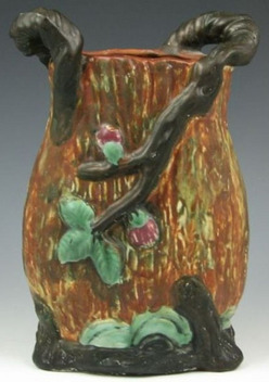 Weller Pottery; Warwick, Vase, Branch Handles, Kiln Stamp, 10 inch.