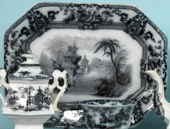 Flow Mulberry; Davenport, Platter, Cyprus Pattern, Transfer, 16 inch.