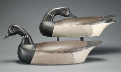 Decoy; Wilbur (Charles Pete), Brant (2), Carved & Painted, CW Brand.