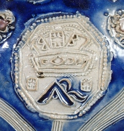 Stoneware; Westerwald, Jug, Queen Anne, Cobalt & Manganese Decoration ...
