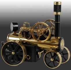 Steam Powered; Wilesco, Traction Engine, Steam Locomobile, D430, Brass.