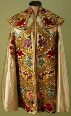 Matador's Cape; Spanish, Satin, Collar, Gold & Polychrome Floral ...