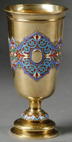 Goblet; Silver Gilt, Russian, Grachev, Conical Bowl, Flared Rim ...