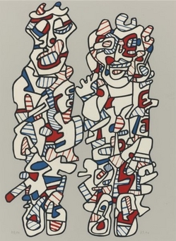 Dubuffet, Jean; Screenprint, initialed 1974, 23/50, Delegation, 2 ...