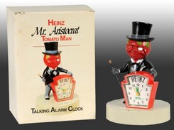 Advertising Clock; Heinz, Mr Aristocrat Tomato Man, Alarm Clock, Box.