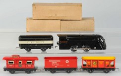 Train Set; Marx, Pre-War, Mercury NYC Locomotive, Tender, Freight, 3 ...