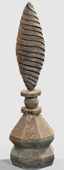 Roof Trim; Spire, Sheet Metal, Octagonal Base, Spiral Finial, 45 inch.