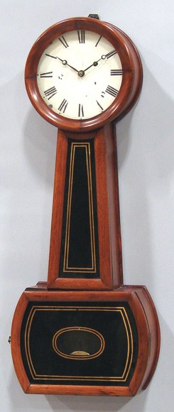 Banjo Clock; Hatch & Williams?, 8-Day, Mahogany, 29 inch.