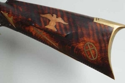 Rifle; Bear (John), Flintlock, Tiger Maple, Brass Inlays, Patchbox.