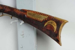 Rifle; Caswell (JM), Flintlock, Tiger Maple, Compass Inlay, Patchbox.