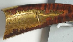 Rifle; Angstadt (A), Percussion Conversion, Tiger Maple, Inlays, Patchbox.