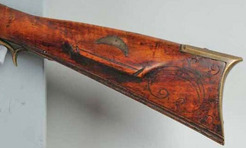 Rifle; Noll (Henry), Flintlock, Incise Carved, Inlays, Patchbox.