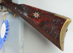 Rifle; Beck (John Phillip), Flintlock, Tiger Maple, Silver Inlays ...