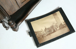 Viewer; Megalethoscope, Charles Ponti, Walnut Case, 35 inch.