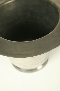 Pewter; American, Commode, Pilgrim Hat, 7 inch.
