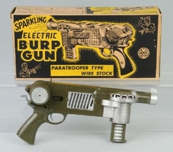 Toy Gun; Marx, Sparkling Electric Burp Gun, Battery Operated, Box.