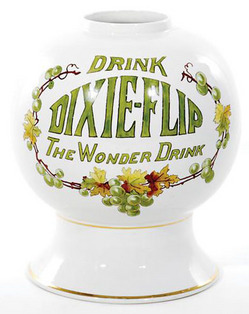 Soda Fountain; Syrup Dispenser, Dixie-Flip Wonder Drink, Ceramic, 12 inch.