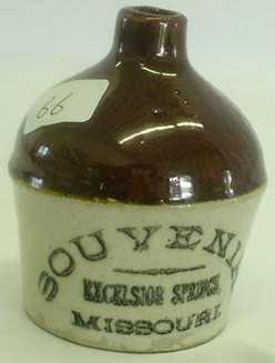 Red Wing Pottery; Jug, Shouldered, Excelsior Springs, 1/8 Pint.