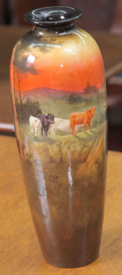 Royal Doulton; Hodkinson (George W), Vase, Cows in Landscape, 12 inch.