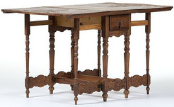 Furniture: Table-Gate-Leg; Spanish Colonial Revival, Walnut, End ...