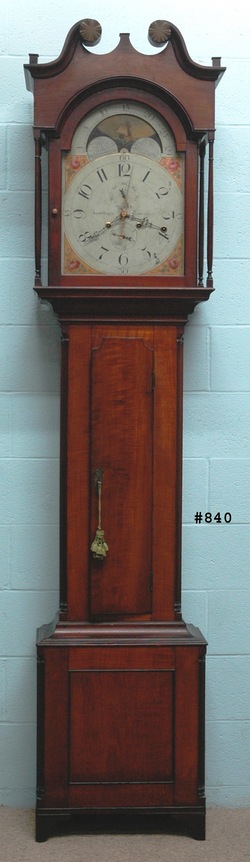 Tall Case Clock; Pennsylvania, Federal, Hagey (Jacob), Musical, 8-Day, Cherry, Broken Arch, 90 inch.