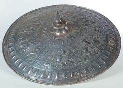 Armor; Shield, Round, Spike, Embossed Warriors, Silver Plate, VR Crown ...