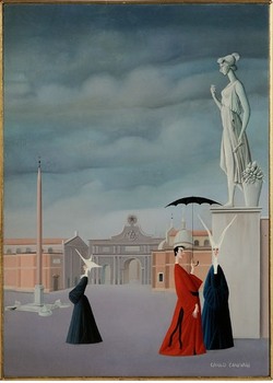 Canevari, Carlo; Oil on Panel Painting, signed, Santa Maria del Sofolo.