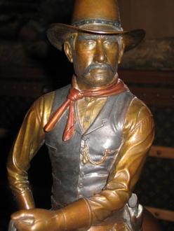 Bronze Sculpture; Renfro (Ray) signed, Arizona Cowboy - 1899, on Horse ...