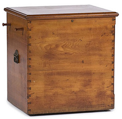 Shaker; Bonnet Box, Poplar, Hinged Lid, Two Trays, Cast Iron Handles ...