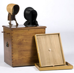 Shaker; Bonnet Box, Poplar, Hinged Lid, Two Trays, Cast Iron Handles ...