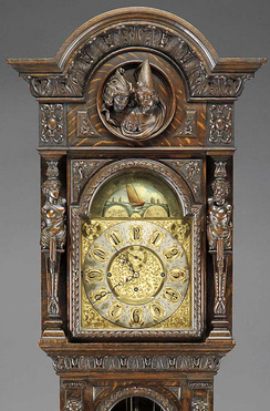 Tall Case Clock; English, Renaissance Revival, Jennens & Sons, Oak ...