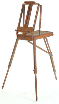 Easel; Traveling Artist, Mixed Wood, 1 Drawer, Folding, Telescoping Legs.