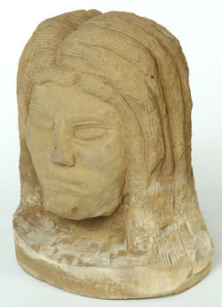 Folk Carving; Reed (Ernest 'Popeye'), signed 1976, Figure of Head with ...